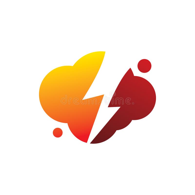 Creative Full Color Cloud Lightning Energy Power Logo Design Stock ...