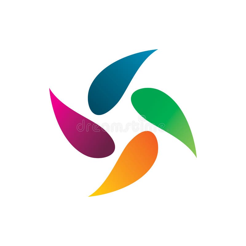 Spin Creative Full Color Flower Logo Design Stock Vector - Illustration ...
