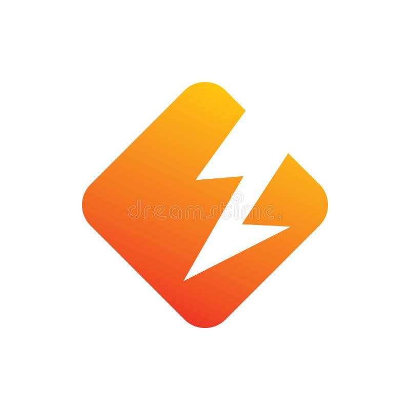 Full Color Lightning Diamond Energy Power Logo Design Stock Vector ...