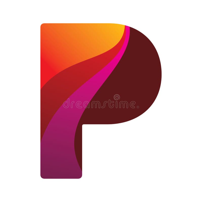 Creative Full Color Letter Font P Logo Design Stock Vector ...