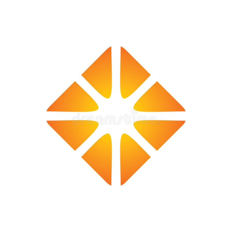 Full Color Diamond Orange Sun Logo Design Stock Vector - Illustration ...
