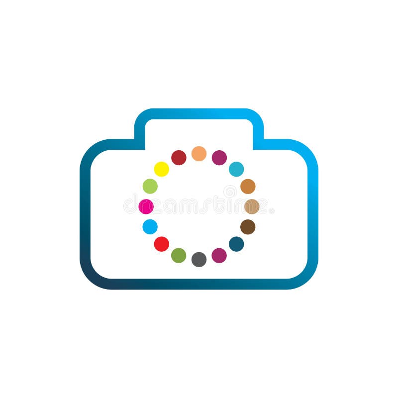 Creative Full Color Camera Line Logo Design Stock Vector - Illustration ...