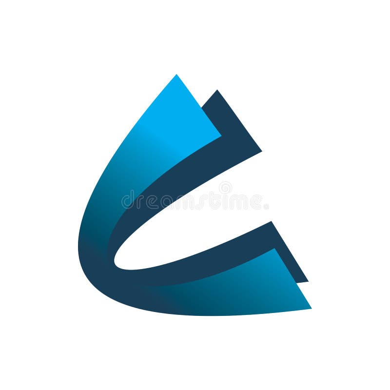Blue Color Font Letter C Logo Design Stock Vector - Illustration of ...