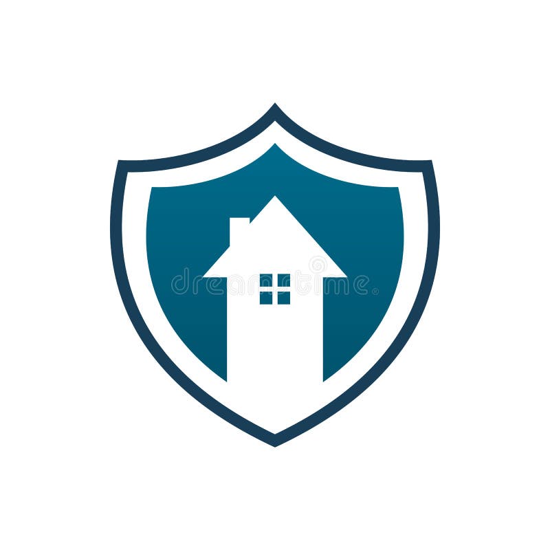 Blue Color Secure Shield Real Estate Housing Logo Design Stock Vector ...