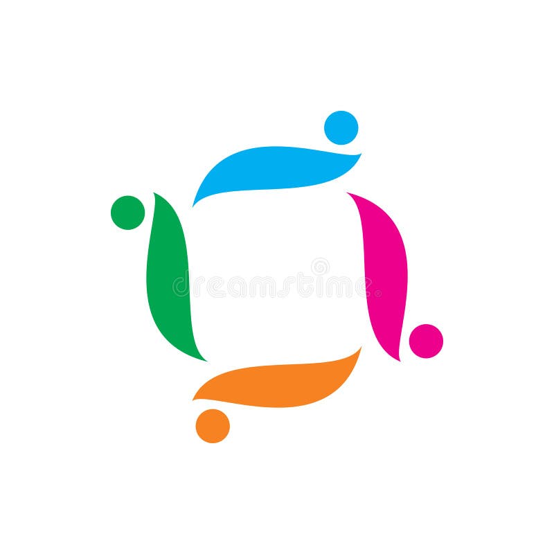 Creative Group People Community Full Color Logo Design Stock Vector ...