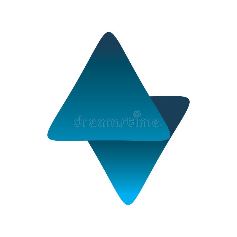 Triangle Blue Ribbon Logo Design Stock Vector - Illustration of dynamic ...