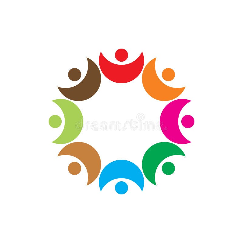 Circle Creative Full Color People Group Team Logo Design Stock Vector ...