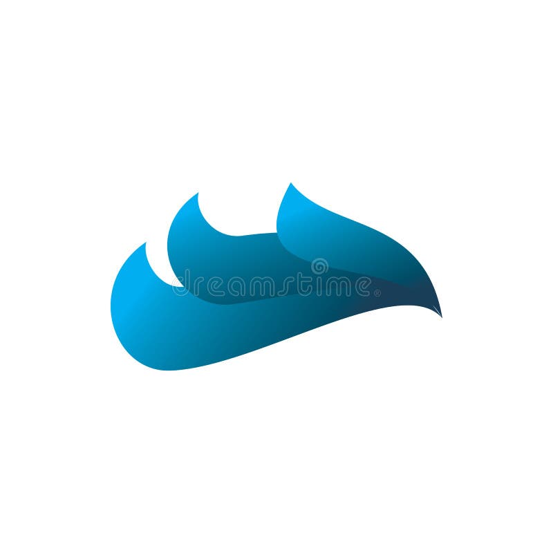 Blue Color Wave Wing Logo Design Stock Vector - Illustration of ocean ...
