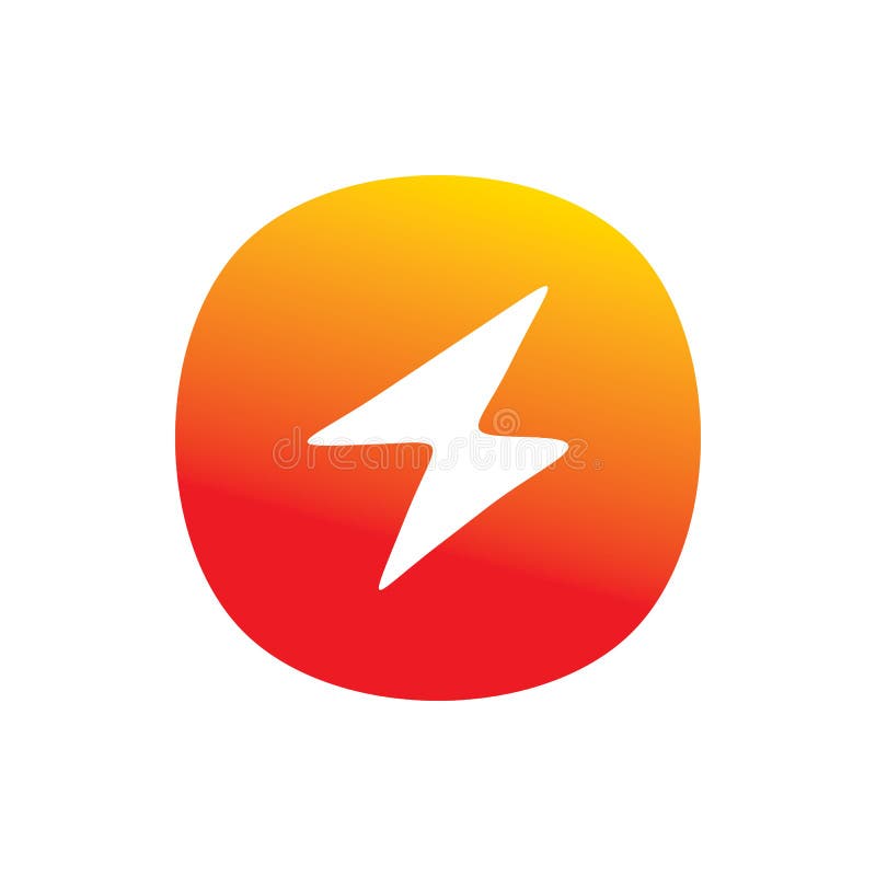 Creative Full Color Square Rounded Lightning Energy Power Logo Design ...