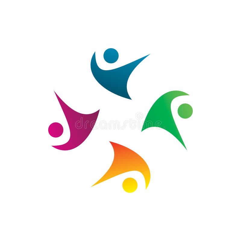 Creative Full Color People Group Team Logo Design Stock Vector ...