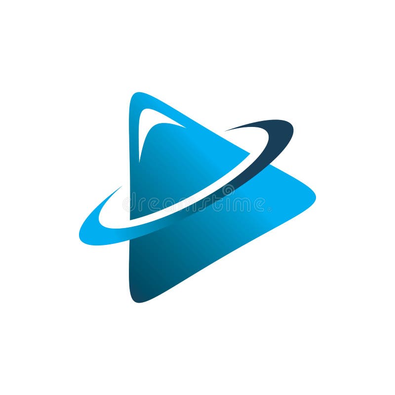 Triangle Play Media Orbit Dynamic Logo Design Stock Vector ...