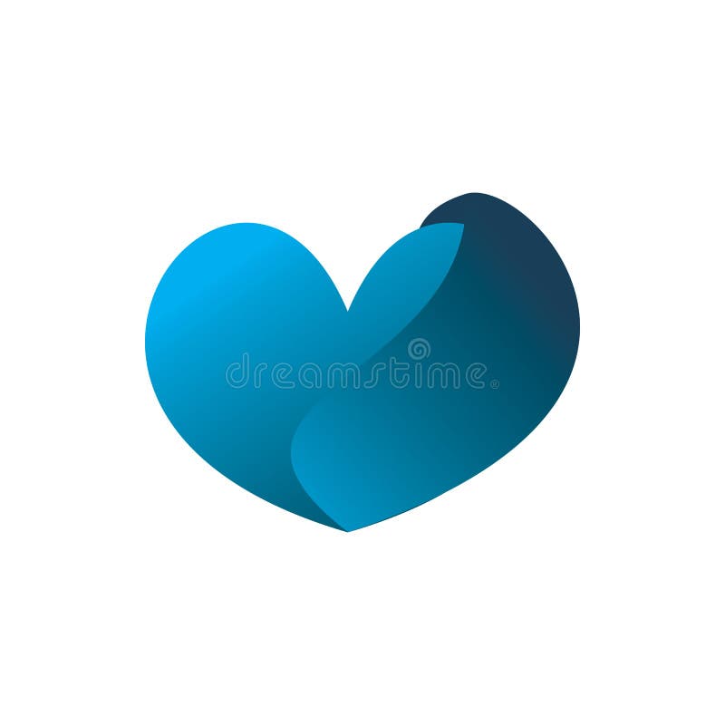 Blue Color Hearth Love Shape Logo Design Stock Vector - Illustration of ...