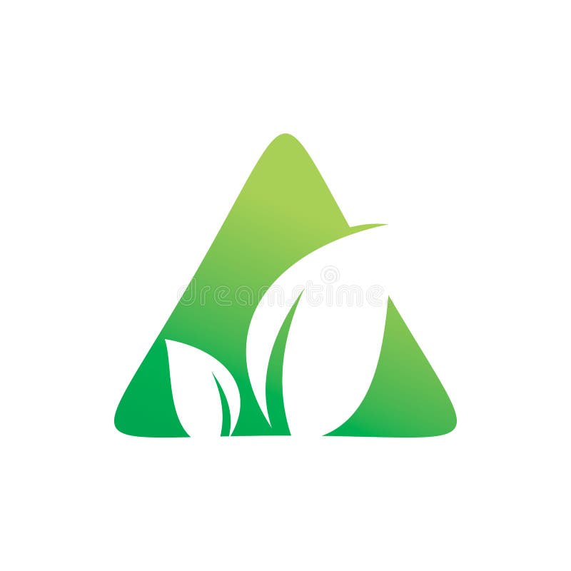 Triangle Pyramid Green Nature Leaf Logo Design Stock Vector ...