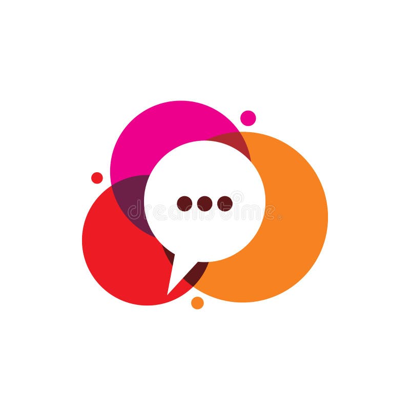 Creative Full Color Circle Chat Logo Design Stock Vector - Illustration ...