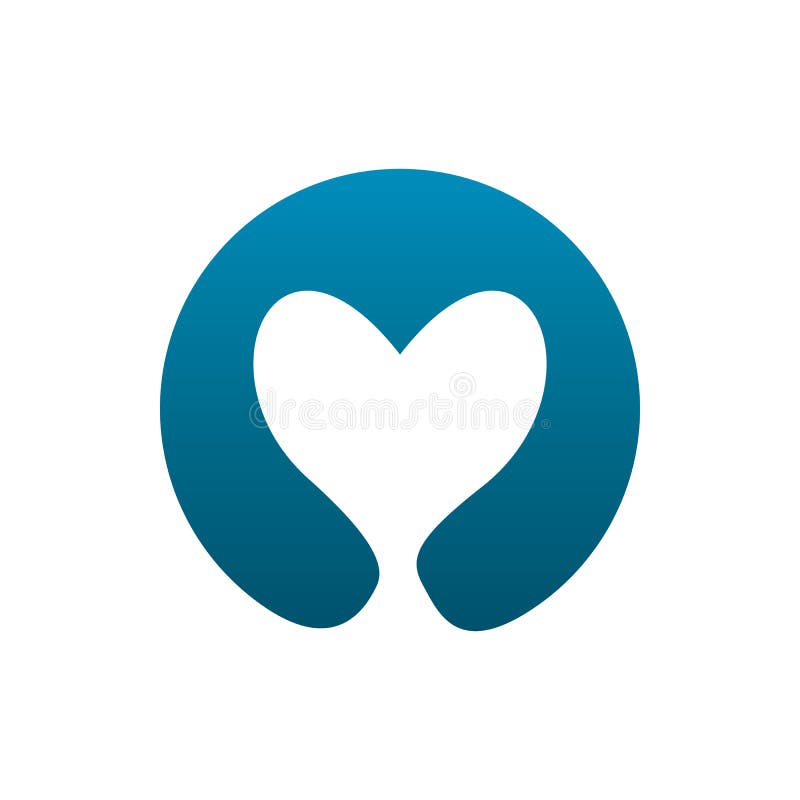 Blue Circle Love Hearth Color Shape Logo Design Stock Vector ...