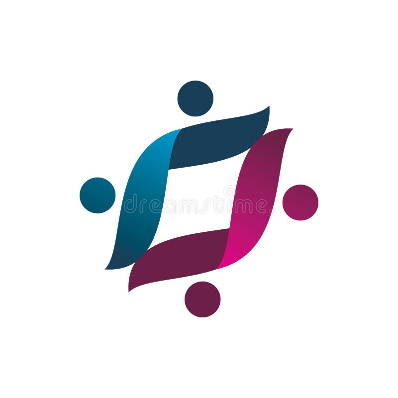 Square Group People Modern Creative Color Logo Design Stock Vector ...