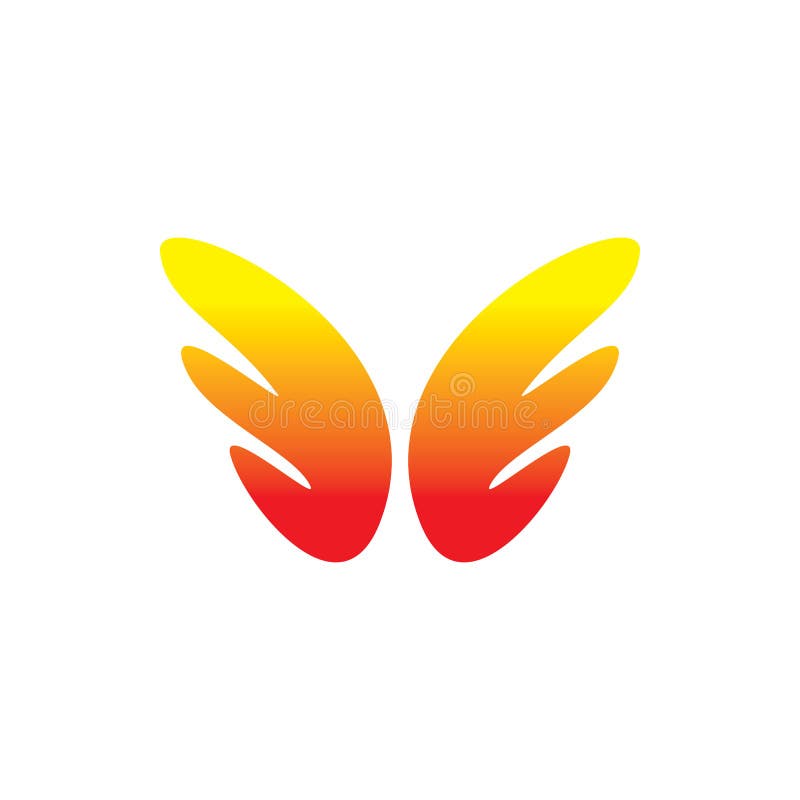 Creative Full Color Young Wing Shape Logo Design Stock Vector ...