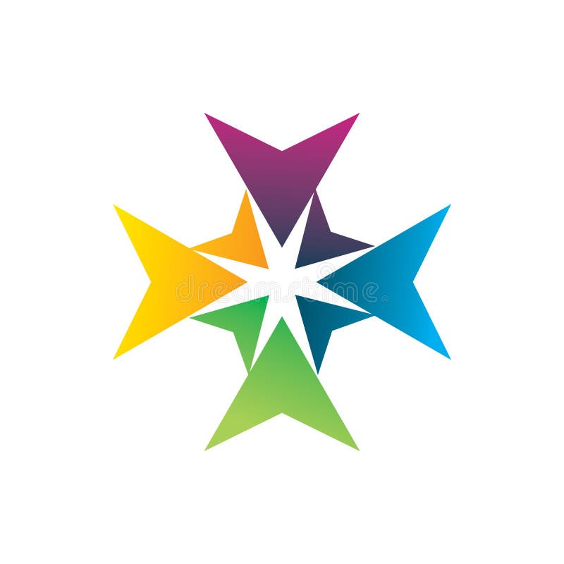 Creative Full Color Star Arrow Logo Design Stock Vector - Illustration ...