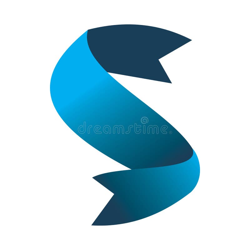 Font Letter S Ribbon Blue Color Logo Design Stock Vector - Illustration ...