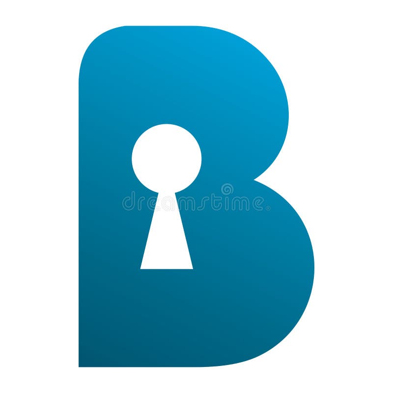 Blue Color Font Letter B Lock Logo Design Stock Vector - Illustration ...