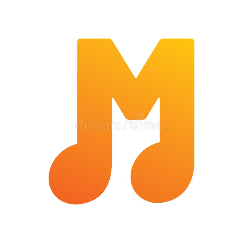 Font Letter M Music Note Song Logo Design Stock Vector - Illustration ...