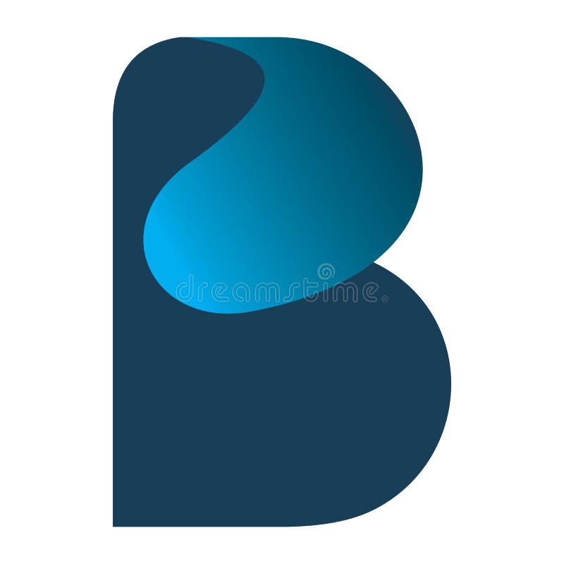Font Letter B Blue Color Fluid Logo Desigm Stock Vector - Illustration ...