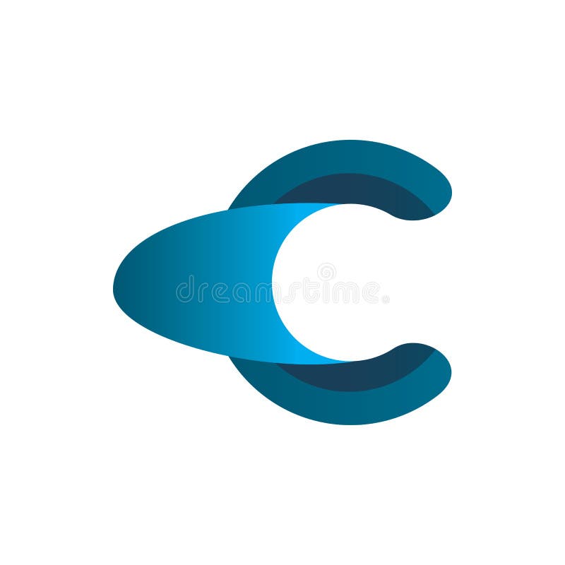 Blue Color Fluid Font Letter C Logo Design Stock Vector - Illustration ...