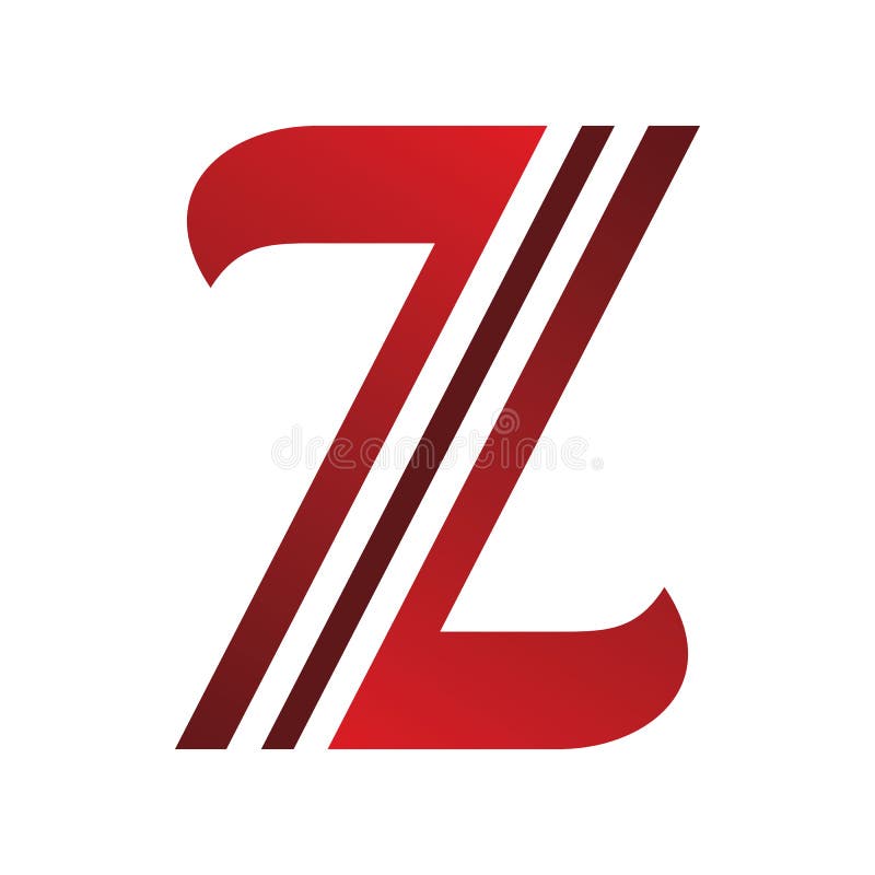 Red Color Font Letter Z Logo Design Stock Vector - Illustration of ...