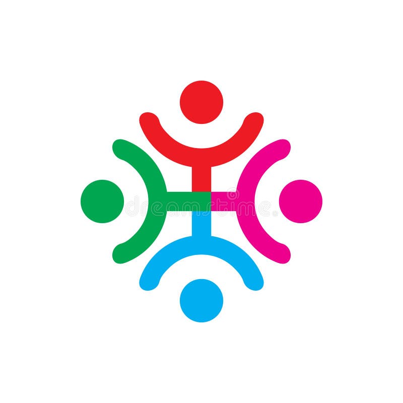 Creative Full Color Shape Group People Team Logo Design Stock Vector ...