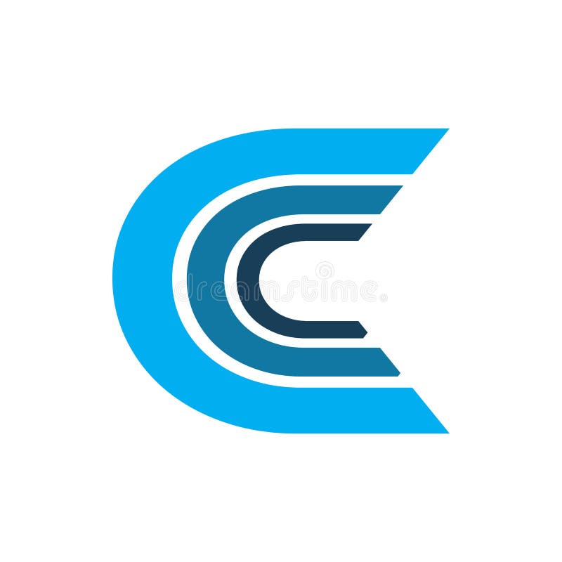 Font Letter C Blue Color Line Logo Design Stock Vector - Illustration ...