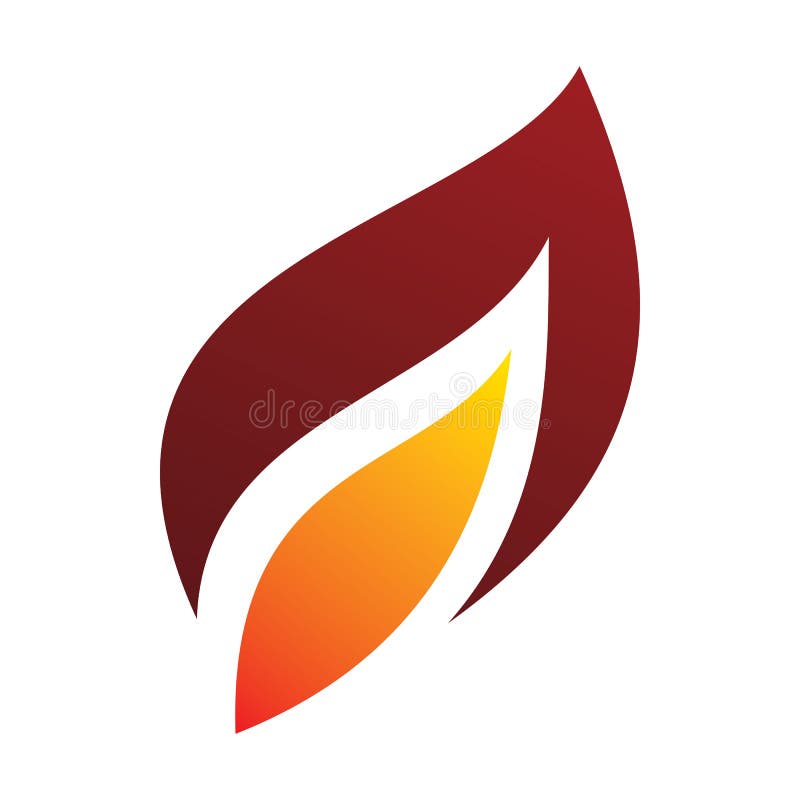 Red Color Fire Flame Line Art Logo Design Stock Illustration ...