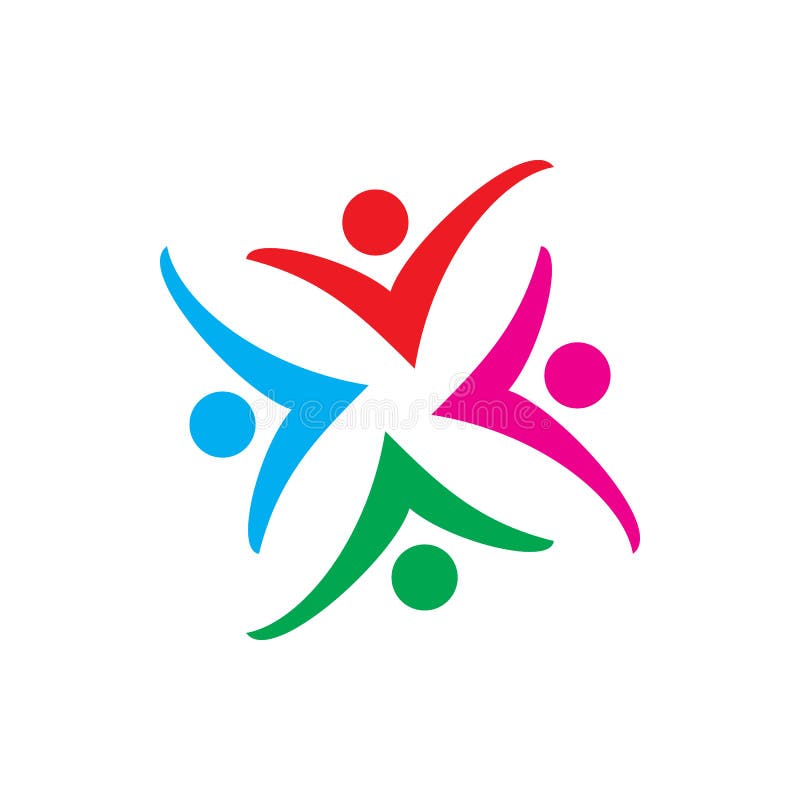 Creative Full Color Group Team Community Logo Design Stock Vector ...