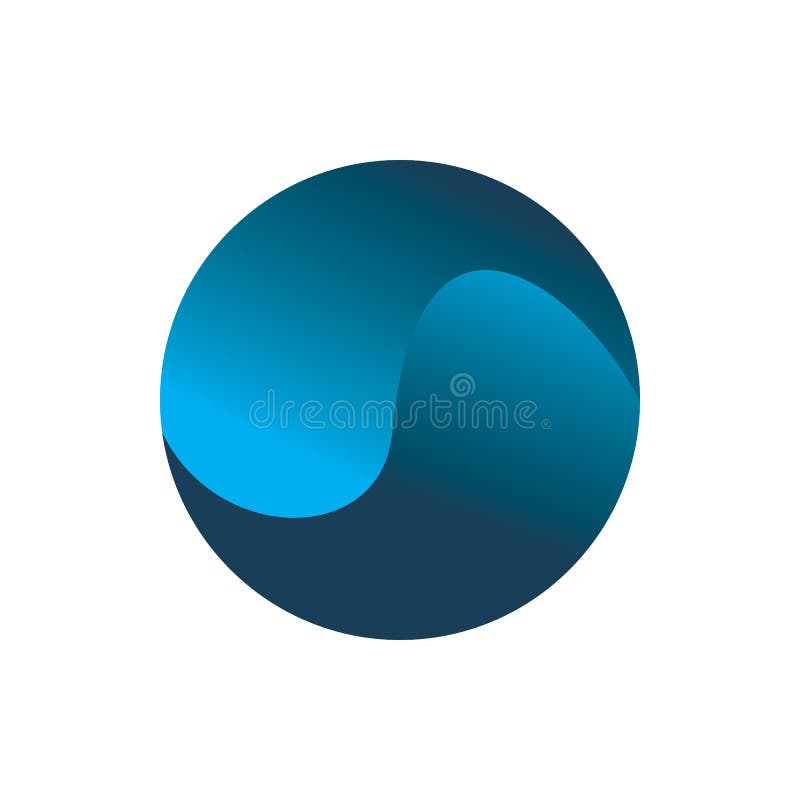Blue Color Circle Yin Yang Balance Logo Design Stock Vector ...