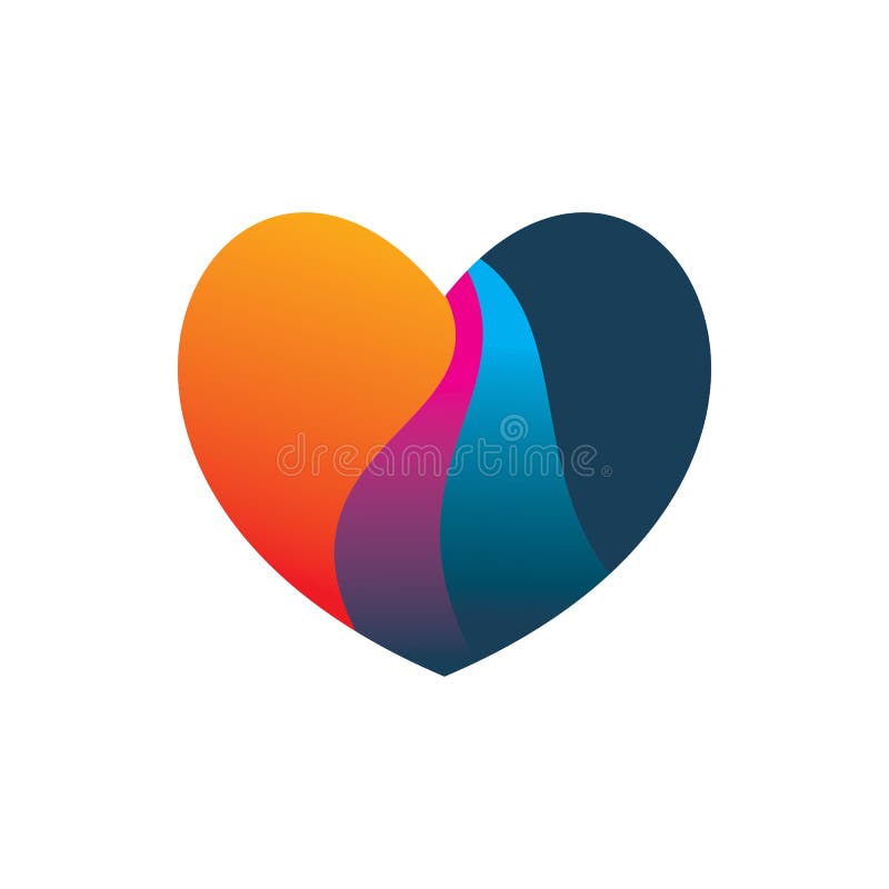 Modern Young Creative Full Color Love Hearth Shape Logo Design Stock ...