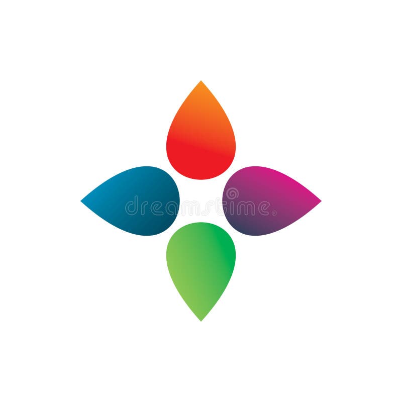 Creative Flower Leaf Full Color Logo Design Stock Vector - Illustration ...