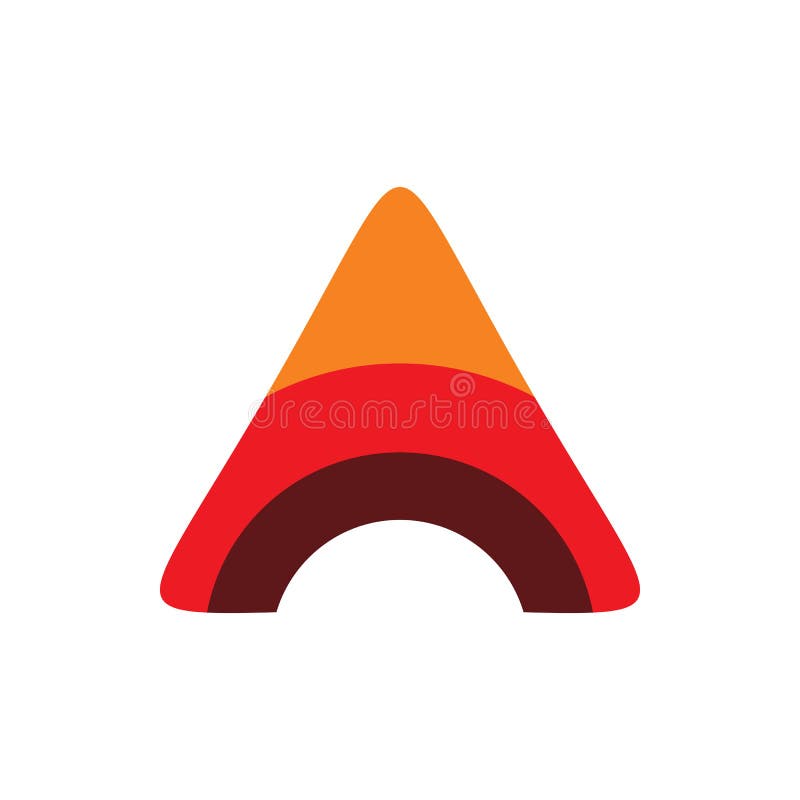 Red Full Color Triangle Arrow Geometry Pyramid Logo Design Stock Vector ...