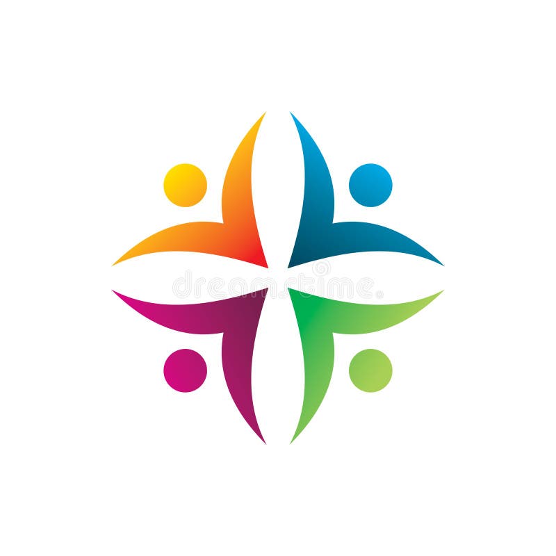 Creative Group People Community Full Color Logo Design Stock Vector ...
