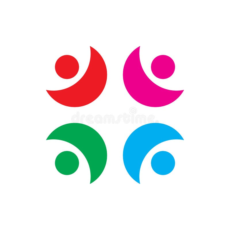 Creative Full Color People Group Community Logo Design Stock Vector ...