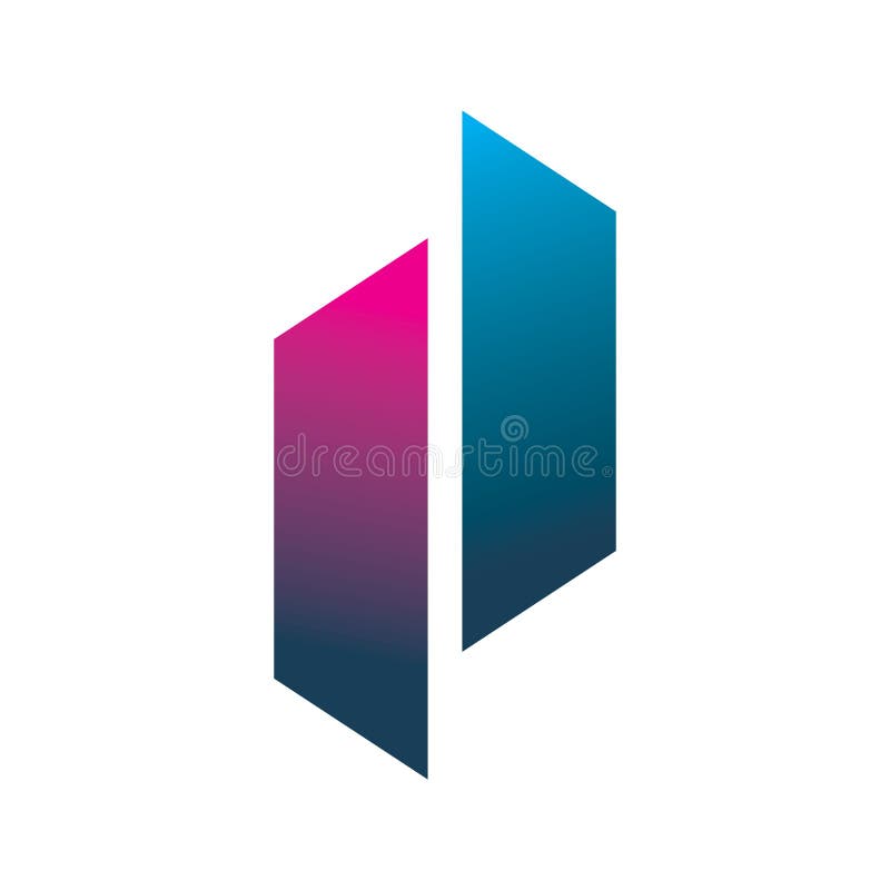 Abstract Geometry Tower Building Corner Logo Design Stock Vector ...