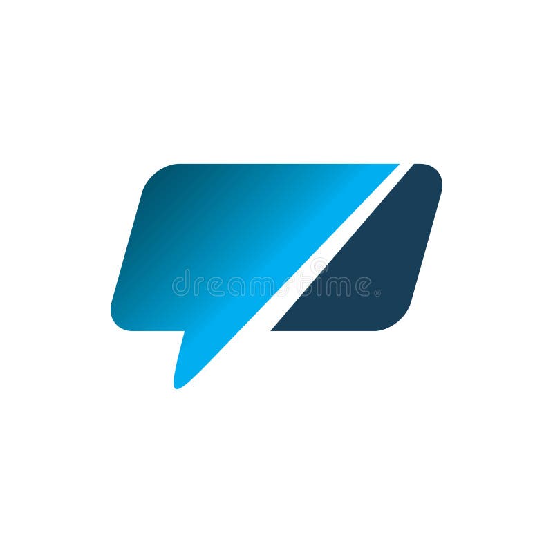 Square Blue Dynamic Motion Chat Logo Design Stock Vector - Illustration ...