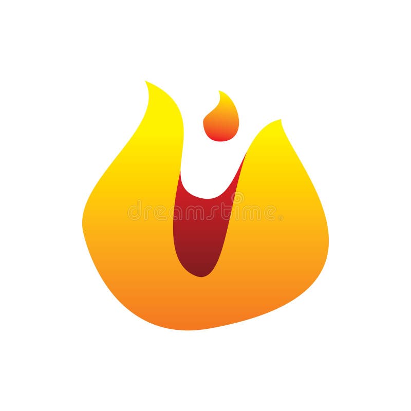 Unique Burn Fire Flame Shape Color Logo Design Stock Vector ...