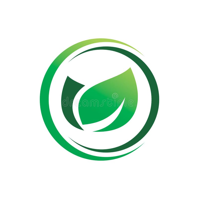 Green Anture Leaf Circle Ring Plant Logo Design Stock Vector ...