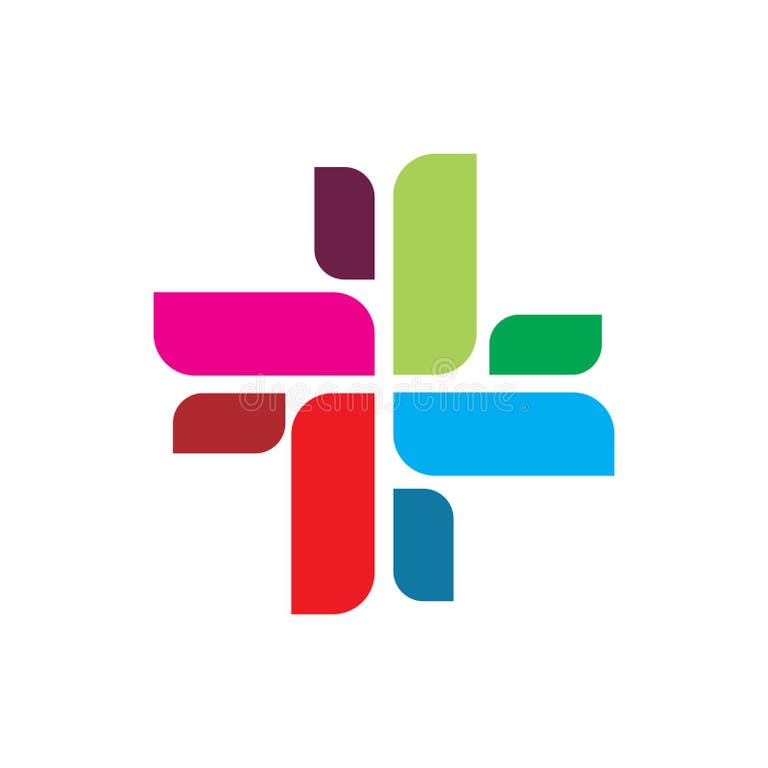 Creative Full Color Fence Hashtag Plus Logo Design Stock Vector ...