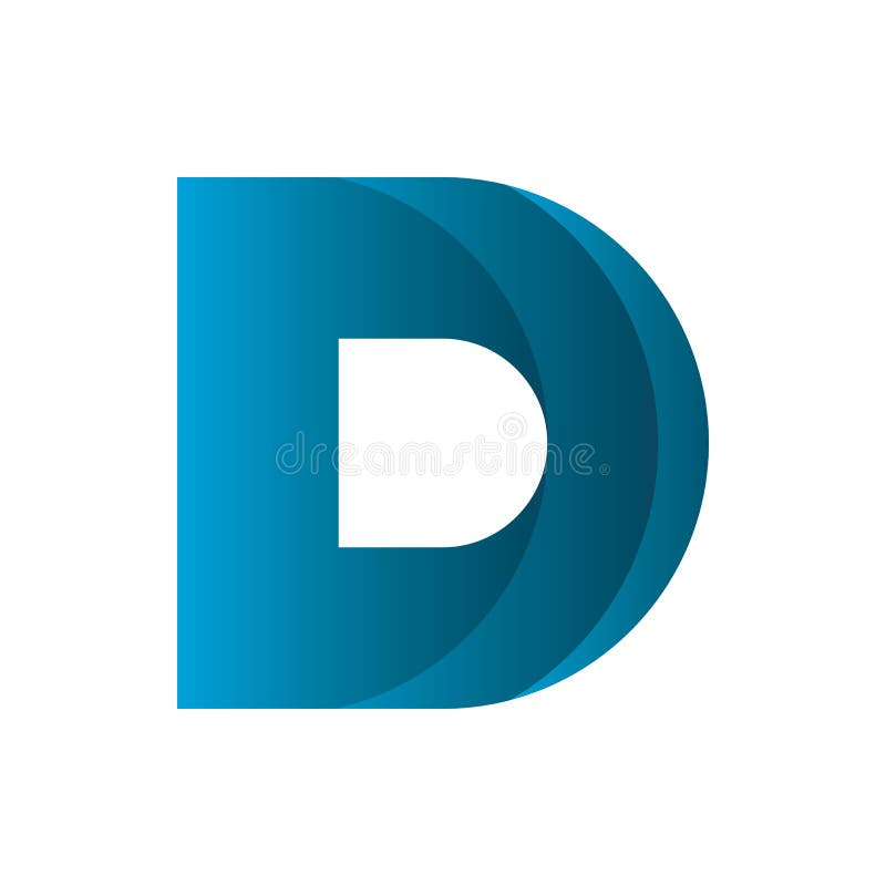 Font Letter D Blue Full Color Shape Logo Design Stock Vector ...