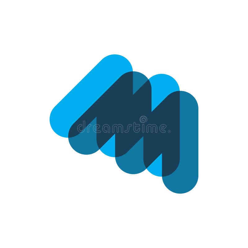 Blue Full Color Font Letter M Logo Design Stock Illustrations – 6 Blue ...