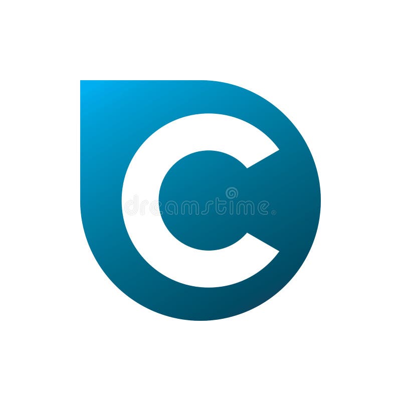 Pin Water Fall Blue C Logo Design Stock Vector - Illustration of design ...