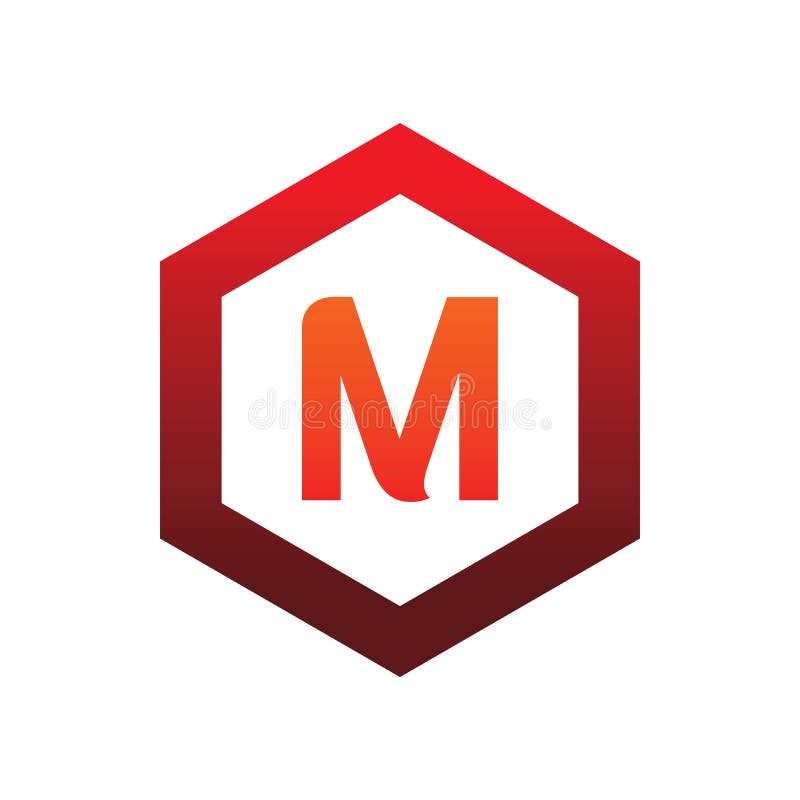 Red Hexagon Letter M Logo Design Stock Vector - Illustration of emblem ...