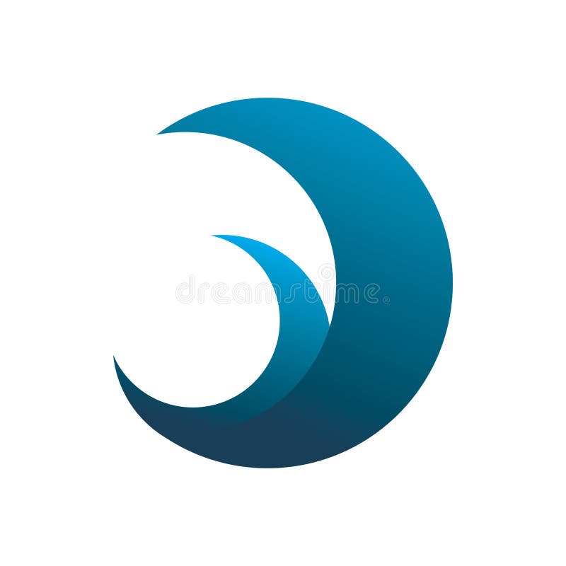 Blue Ocean Wave Moon Logo Design Stock Vector - Illustration of aqua ...