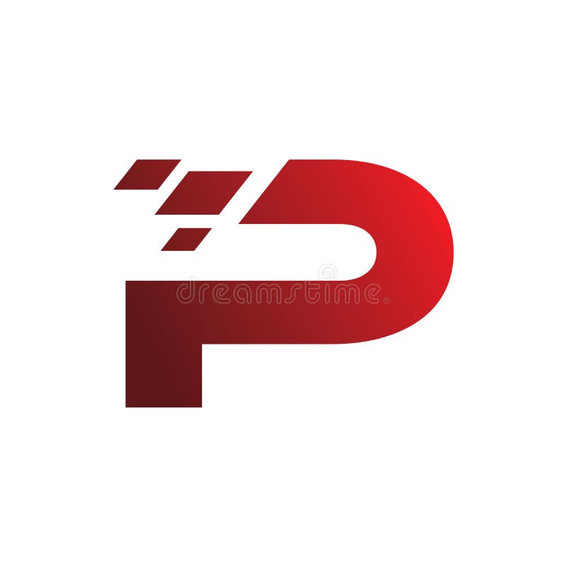 Letter P Red Racing Flag Logo Design Stock Vector - Illustration of ...