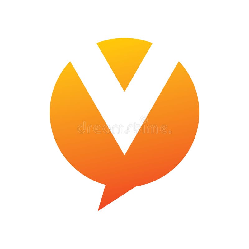 Letter V Circle Color Chat Logo Design Stock Vector - Illustration of ...